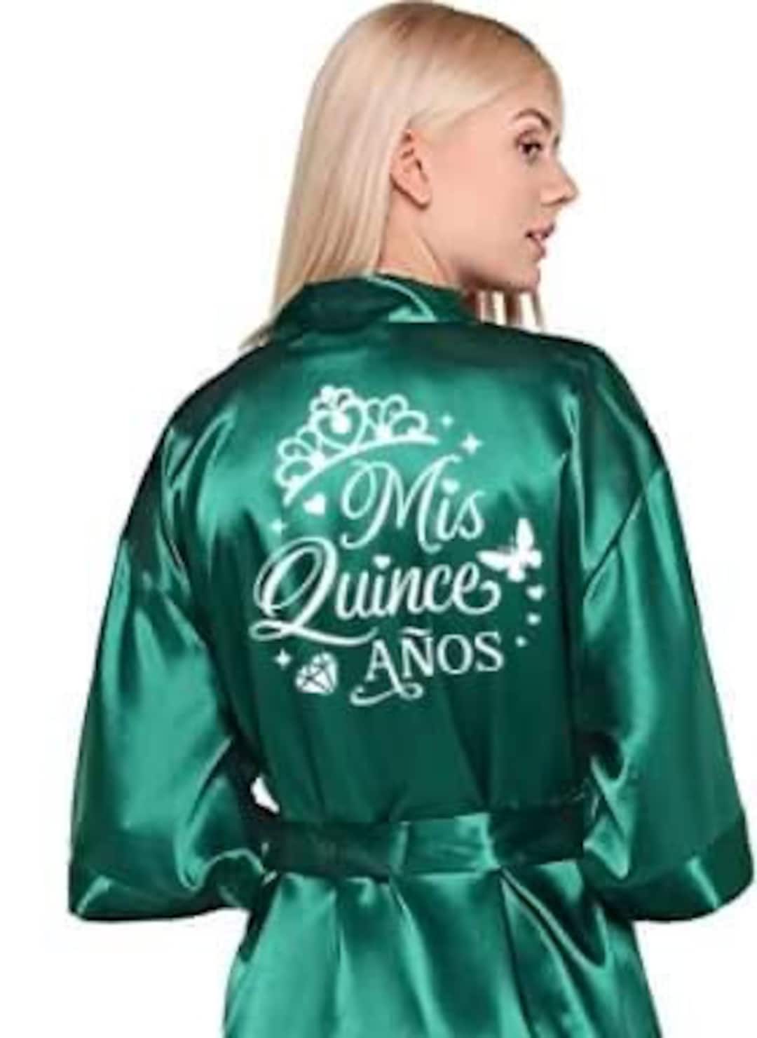 Quinceñera Satin Robe, Bata De Seda Para Quinceñera, Xv Robe, Bata De ...