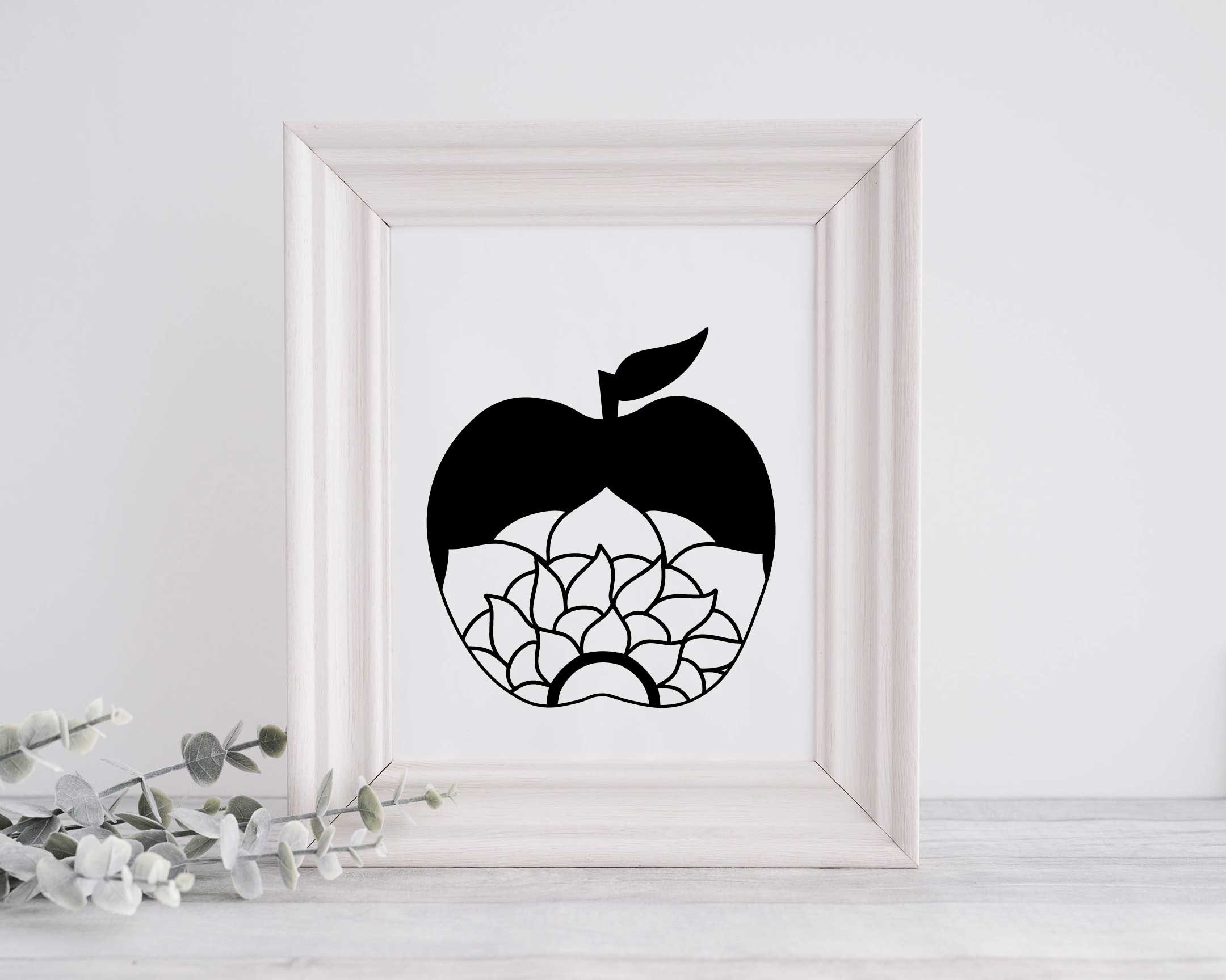Apple Mandala DUO SVG Cut File Apple SVG Apple Mandala Png - Etsy