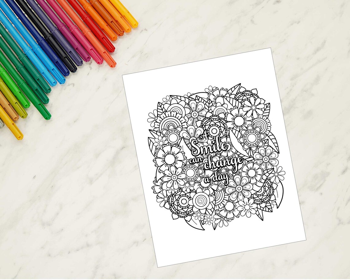 A Smile Can Change a Day Coloring Pages PNG PDF Printable Coloring ...