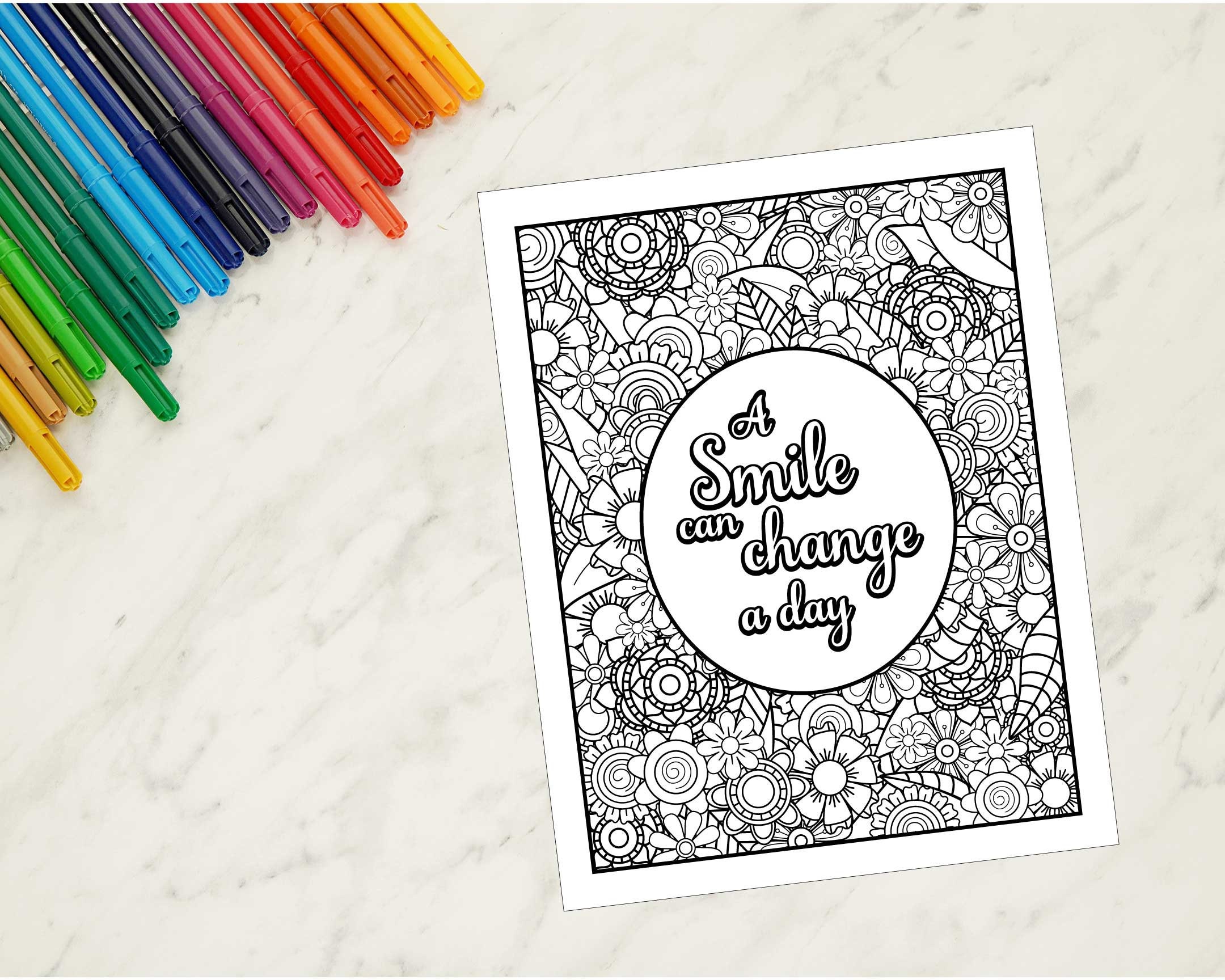 A Smile Can Change a Day Coloring Pages PNG PDF Printable Coloring ...