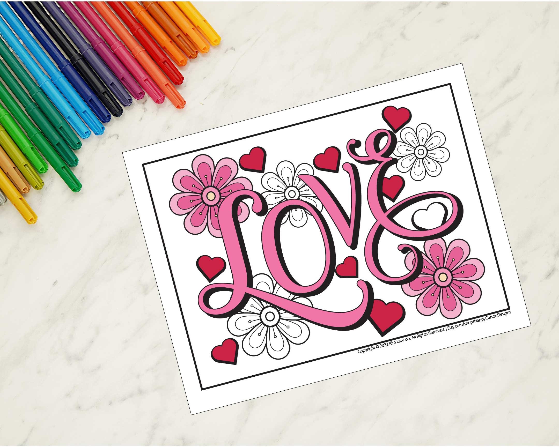 Love Coloring Pages - Valentine's Day Coloring Pages - Printable ...