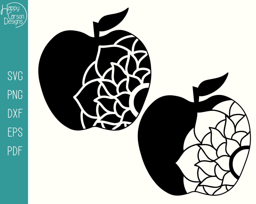 Apple Mandala DUO SVG Cut File - Apple SVG - Apple Mandala Png ...