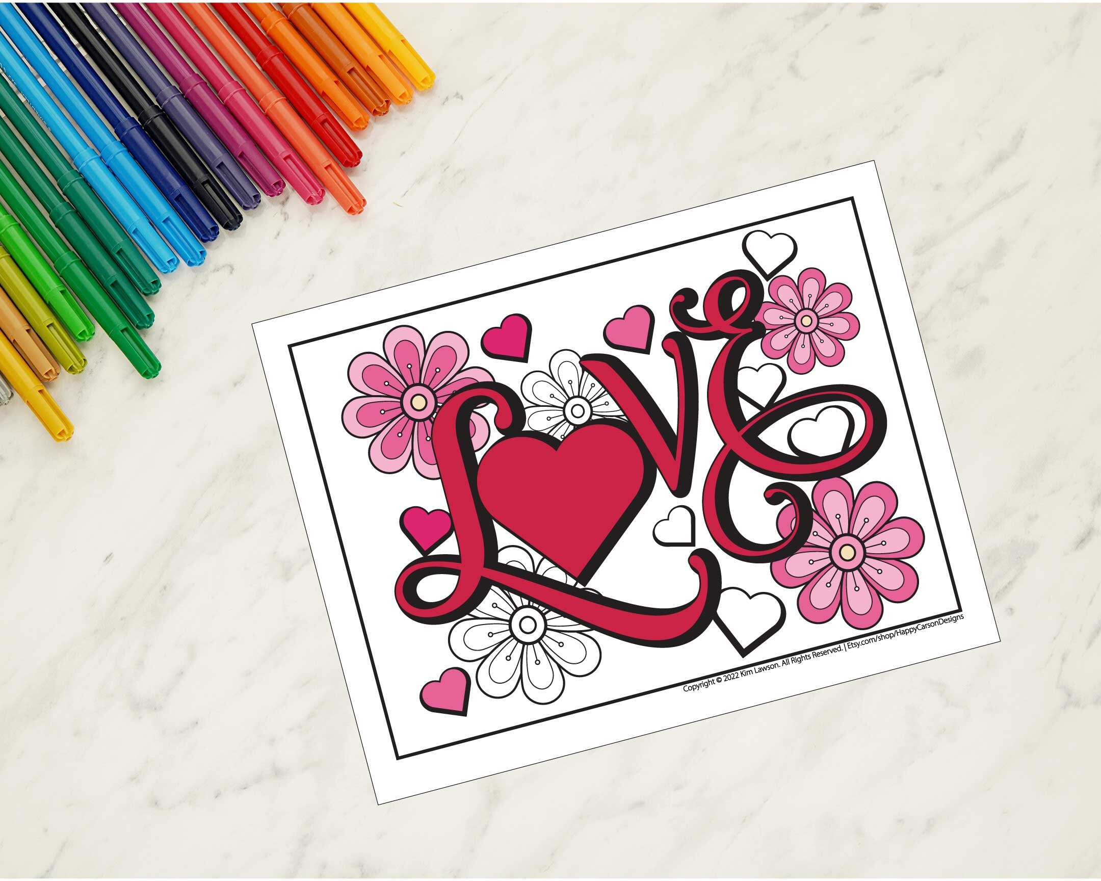 Love Coloring Pages - Valentine's Day Coloring Pages - Printable ...