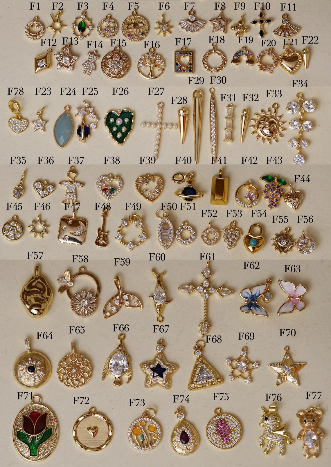 Build Your Own Custom Charm Necklace-bulid Your Own Charm-gold Charm ...