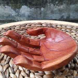 Medium Signed Handcarved Wood Hand Sculpture From Suar Wood - Etsy