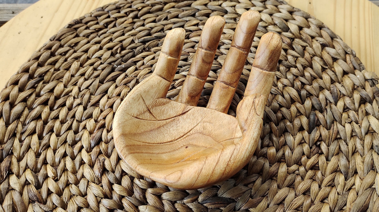 Signed Handcarved Wood Hand Sculpture From Suar Wood - Etsy