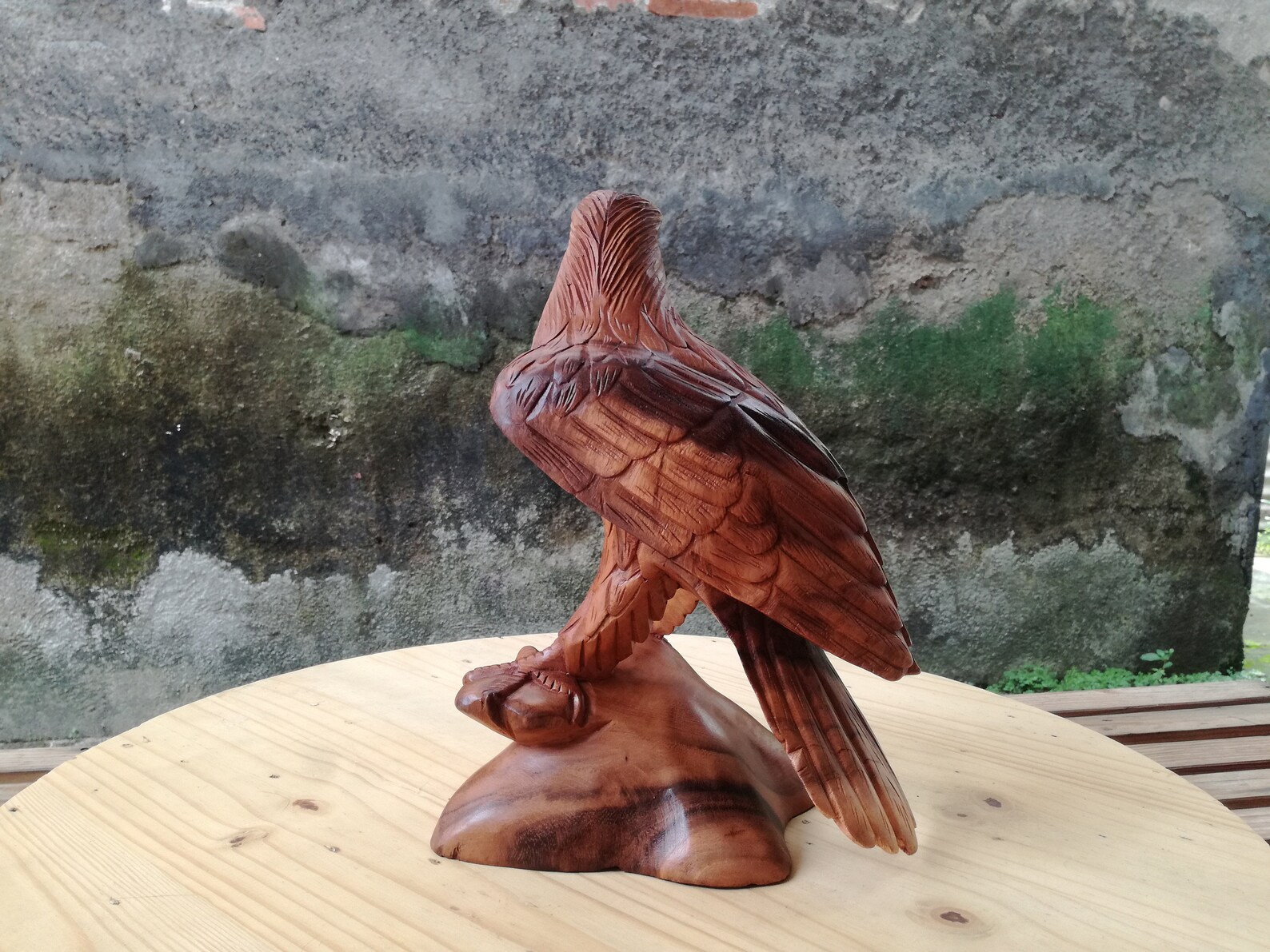 Large Wooden Eagle Sculpture Home Decor | Etsy