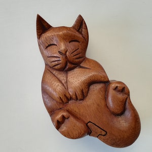 Wooden Magic Jewelrybox – Puzzle Box Playing Cat - Etsy