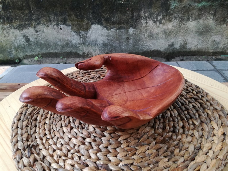 Signed Handcarved Wood Hand Sculpture From Suar Wood - Etsy