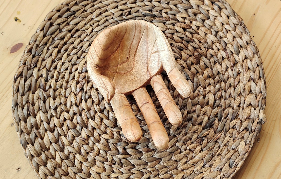 Signed Handcarved Wood Hand Sculpture From Suar Wood - Etsy