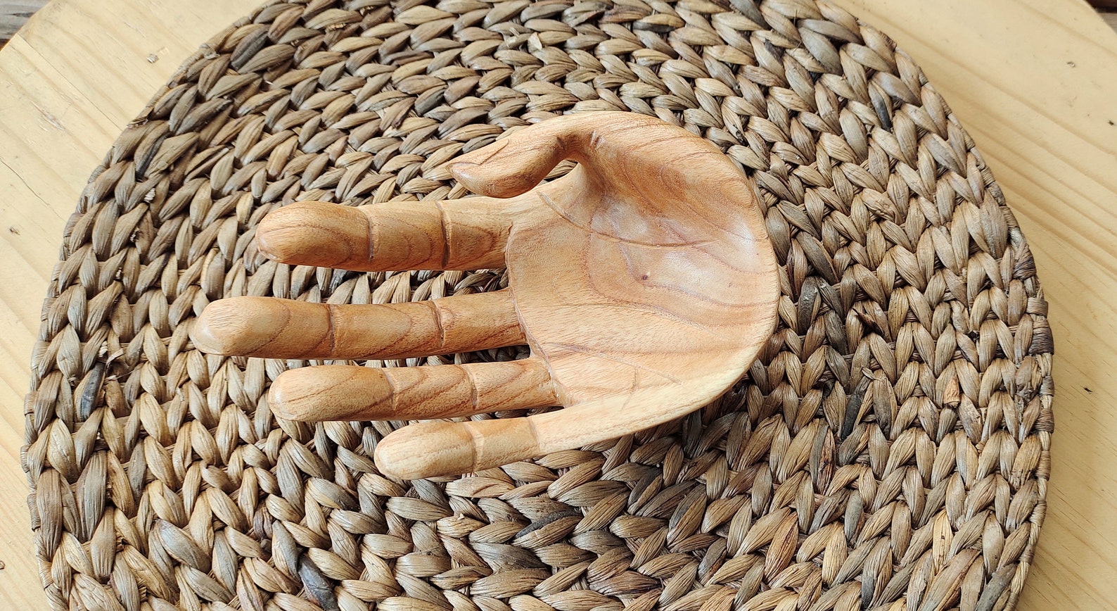 Signed Handcarved Wood Hand Sculpture From Suar Wood - Etsy