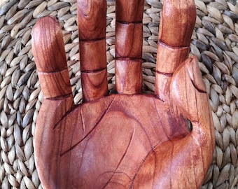 Signed Handcarved Wood Hand Sculpture From Suar Wood - Etsy