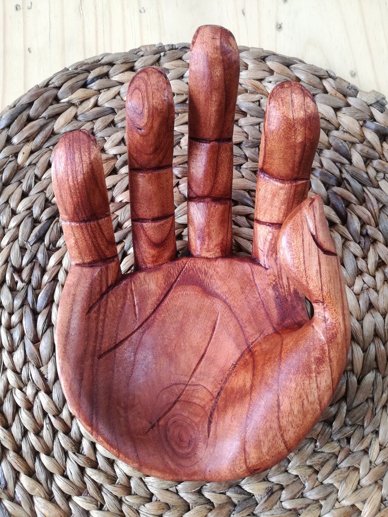 Signed Handcarved Wood Hand Sculpture From Suar Wood - Etsy