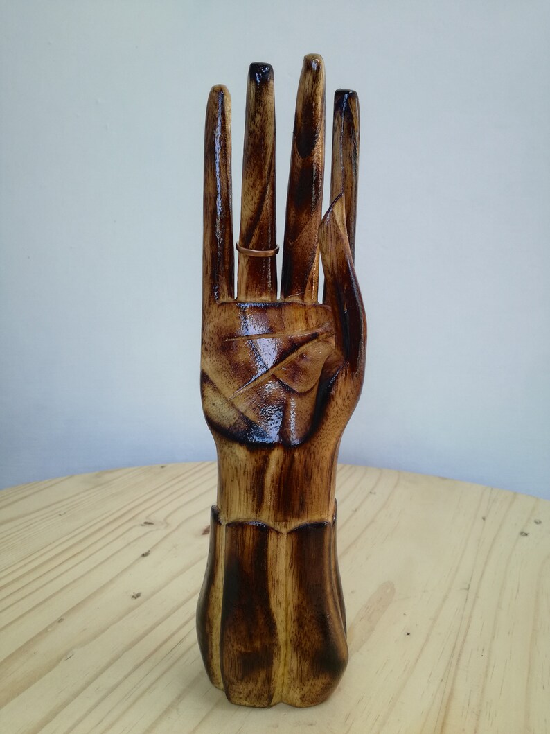 Wooden Hand Display With Burning Motive Manequin Hand | Etsy