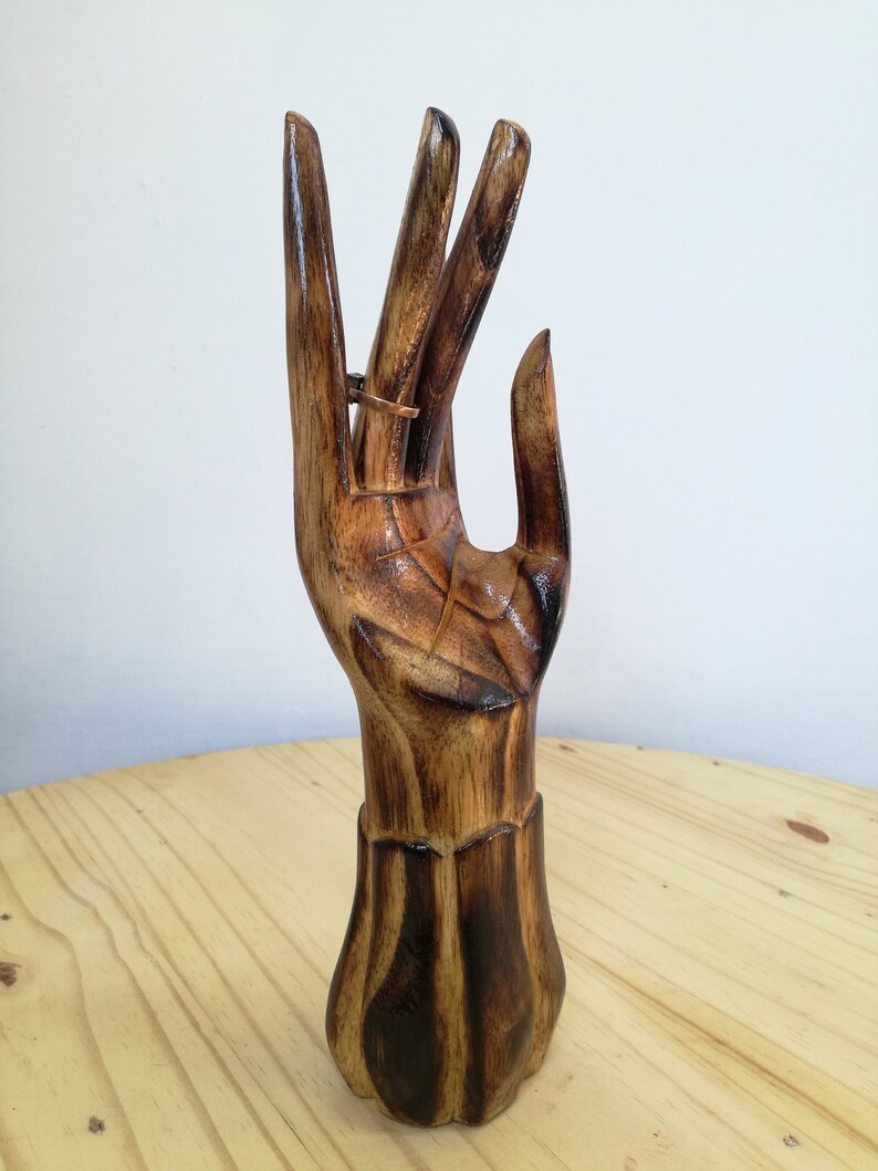 Wooden Hand Display With Burning Motive Manequin Hand | Etsy