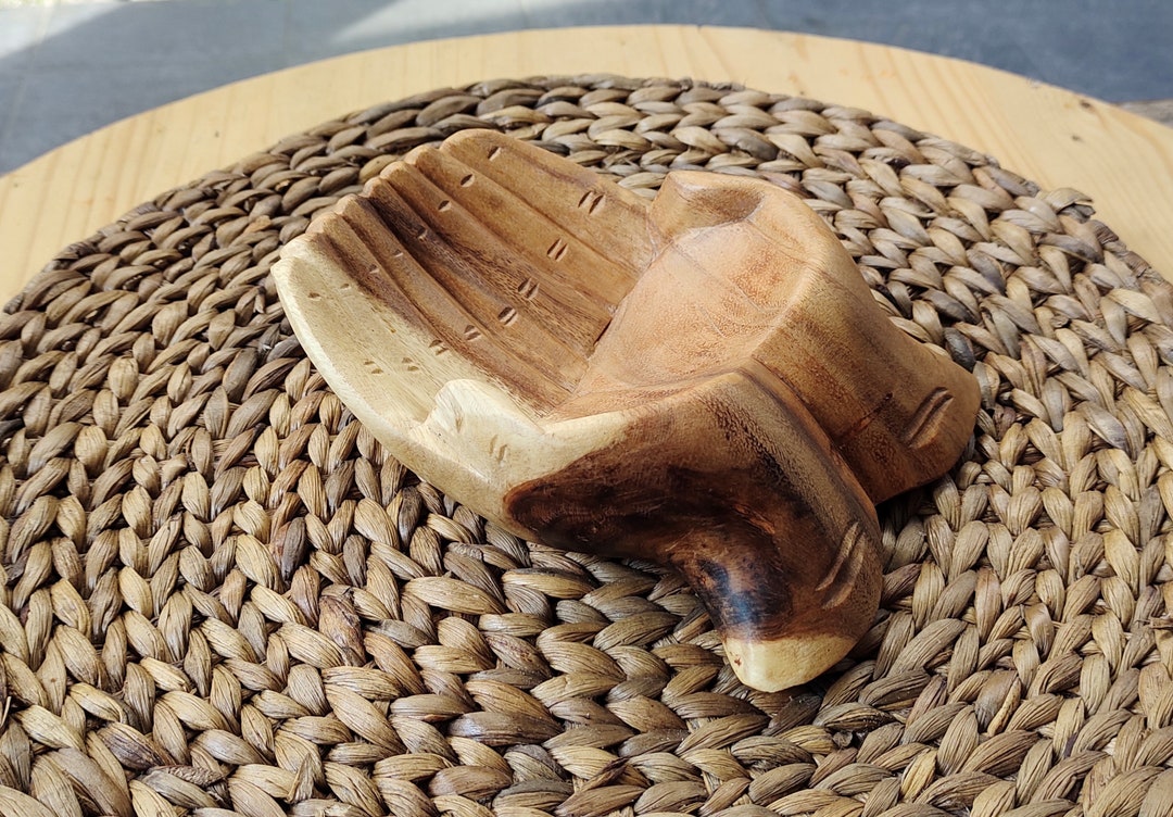 Wooden Natural Hand Bowl - Etsy