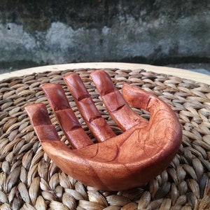 Signed Handcarved Wood Hand Sculpture From Suar Wood - Etsy