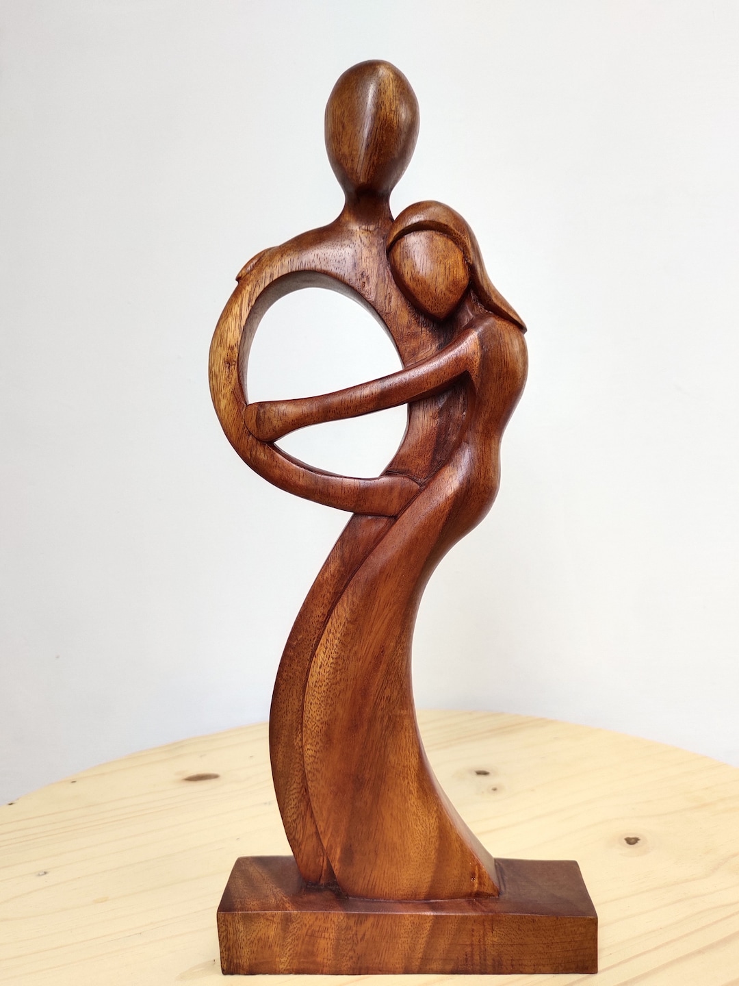 Wooden Abstract Sculpture, the Romantic "hug Me" Handmade Dancing ...