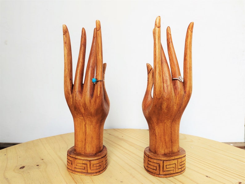 Ring Display Hand Jewelry Display Wood Display Ring Stand - Etsy