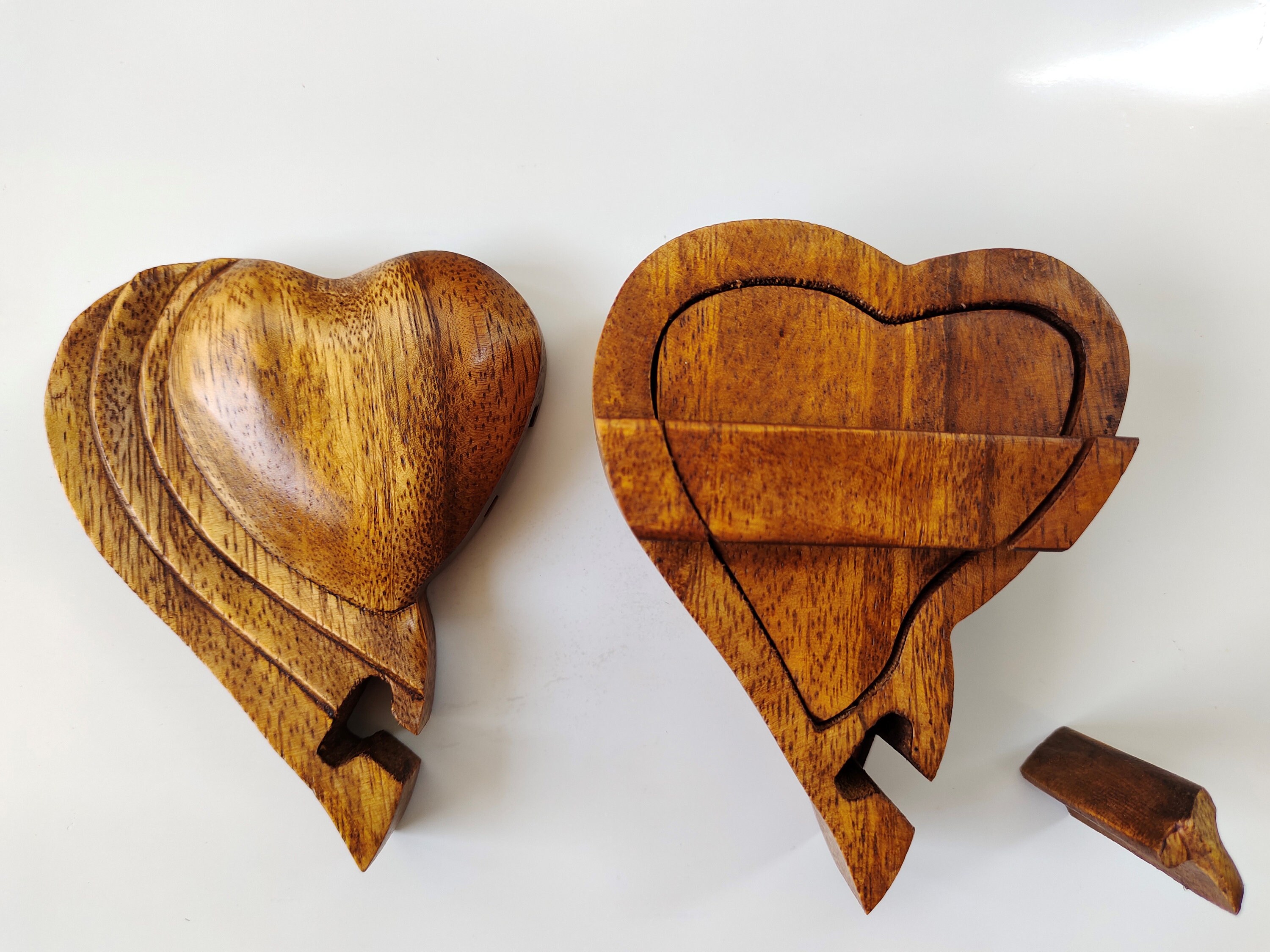 Heart-shaped Wood Puzzle Box flying Heart - Etsy