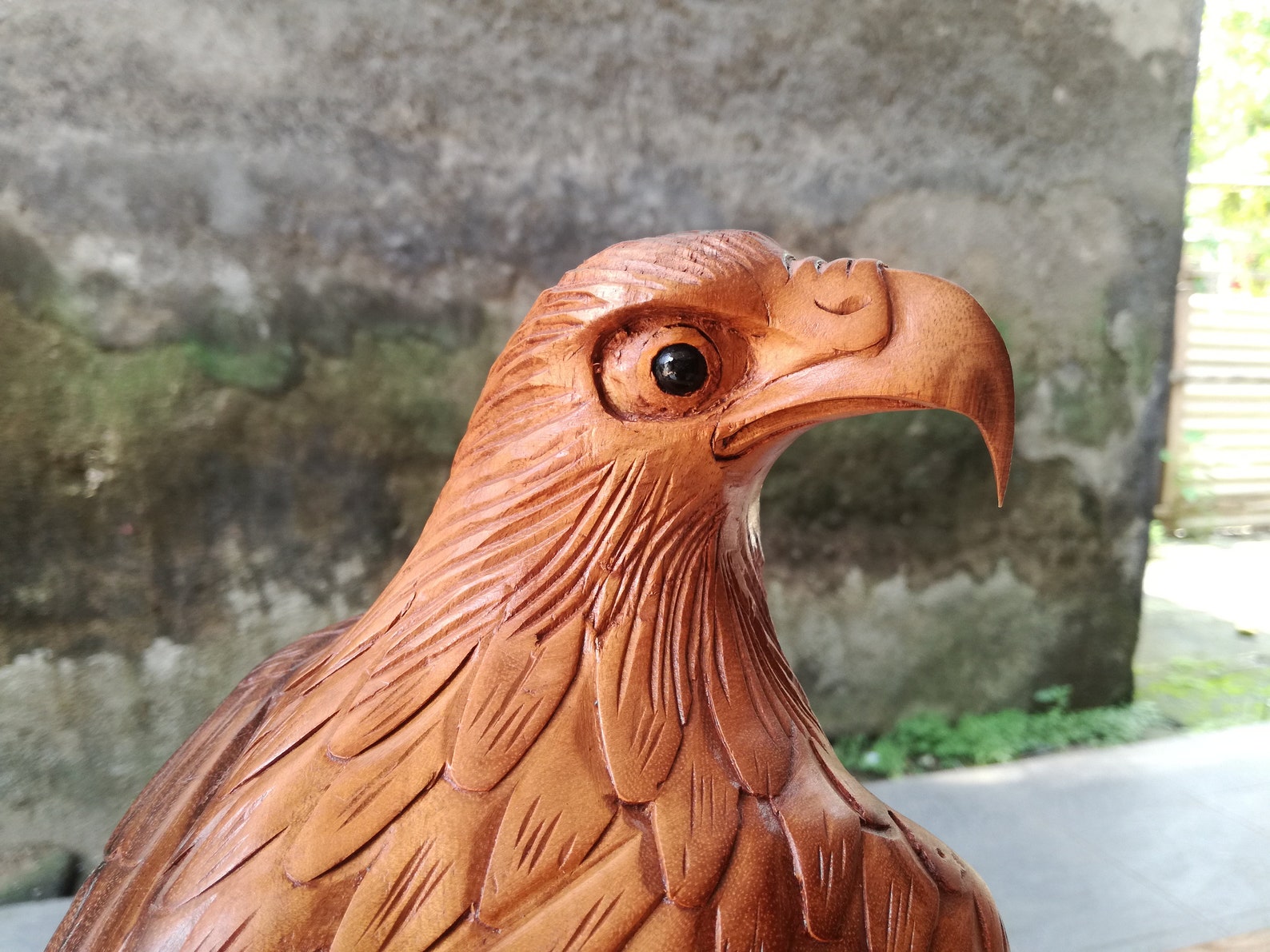 Large Wooden Eagle Sculpture Home Decor | Etsy