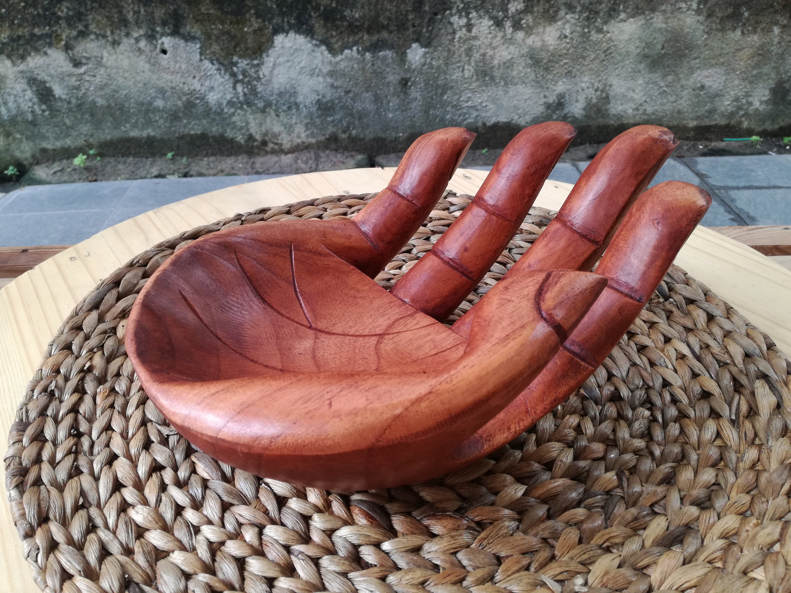 Signed Handcarved Wood Hand Sculpture From Suar Wood - Etsy