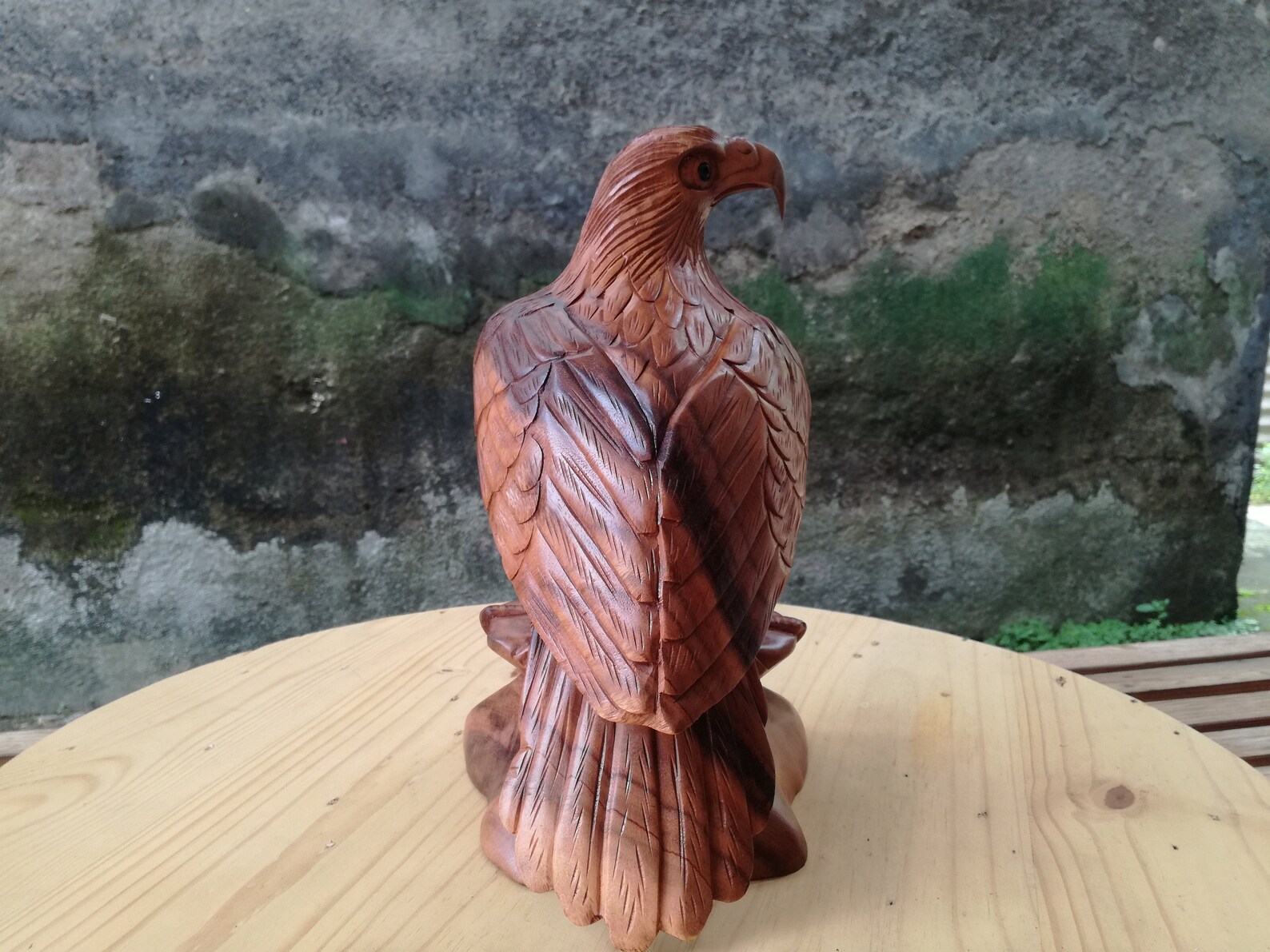 Large Wooden Eagle Sculpture Home Decor | Etsy