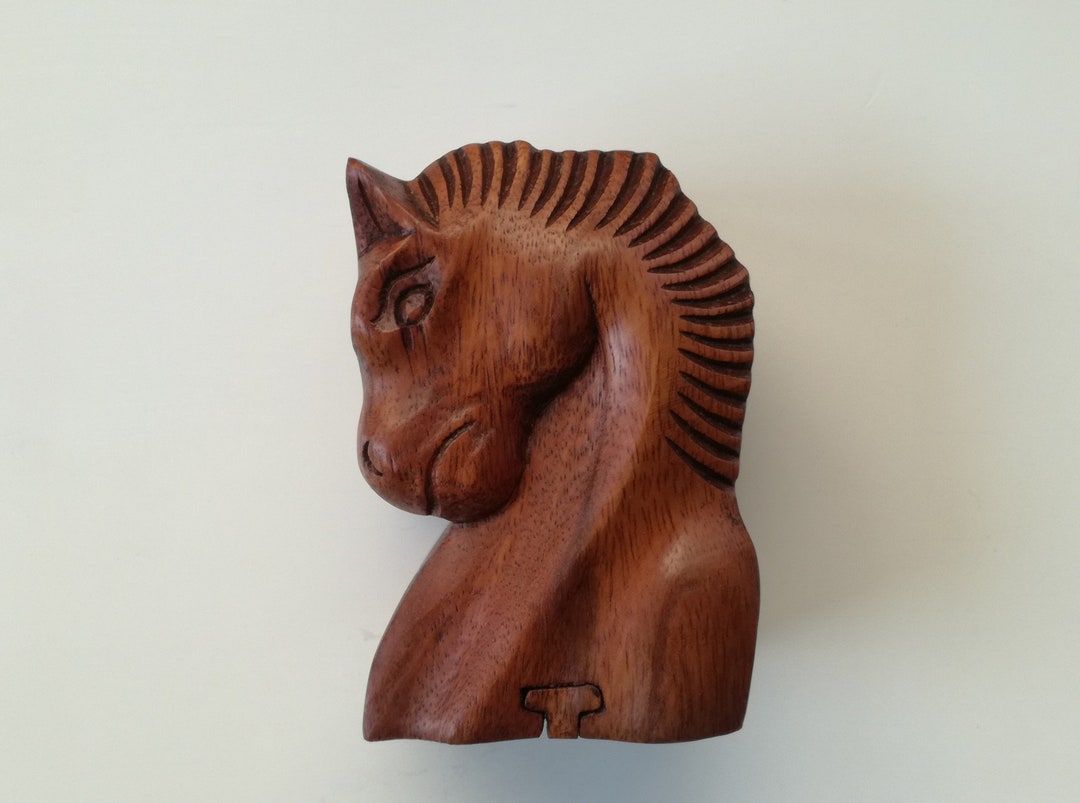 Wooden Magic Jewelry Box – Puzzle Box Horse Head - Etsy