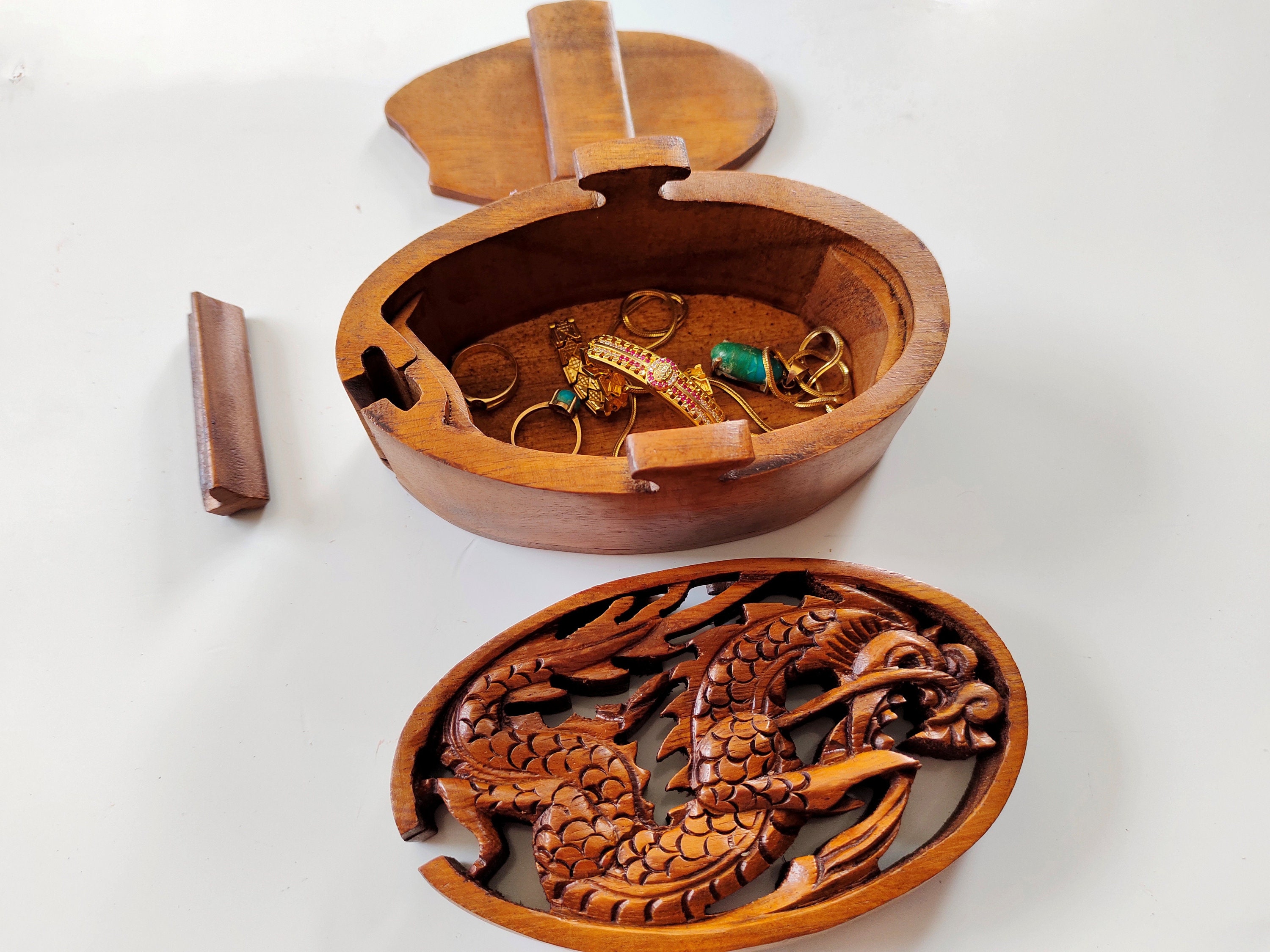Wooden Magic Jewelry Box – Puzzle Box Dragon - Etsy