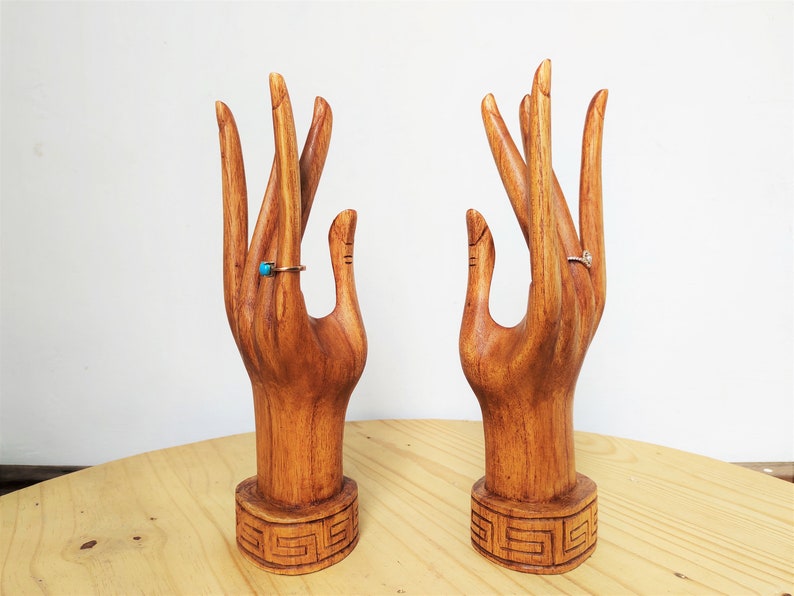 Ring Display Hand Jewelry Display Wood Display Ring Stand - Etsy