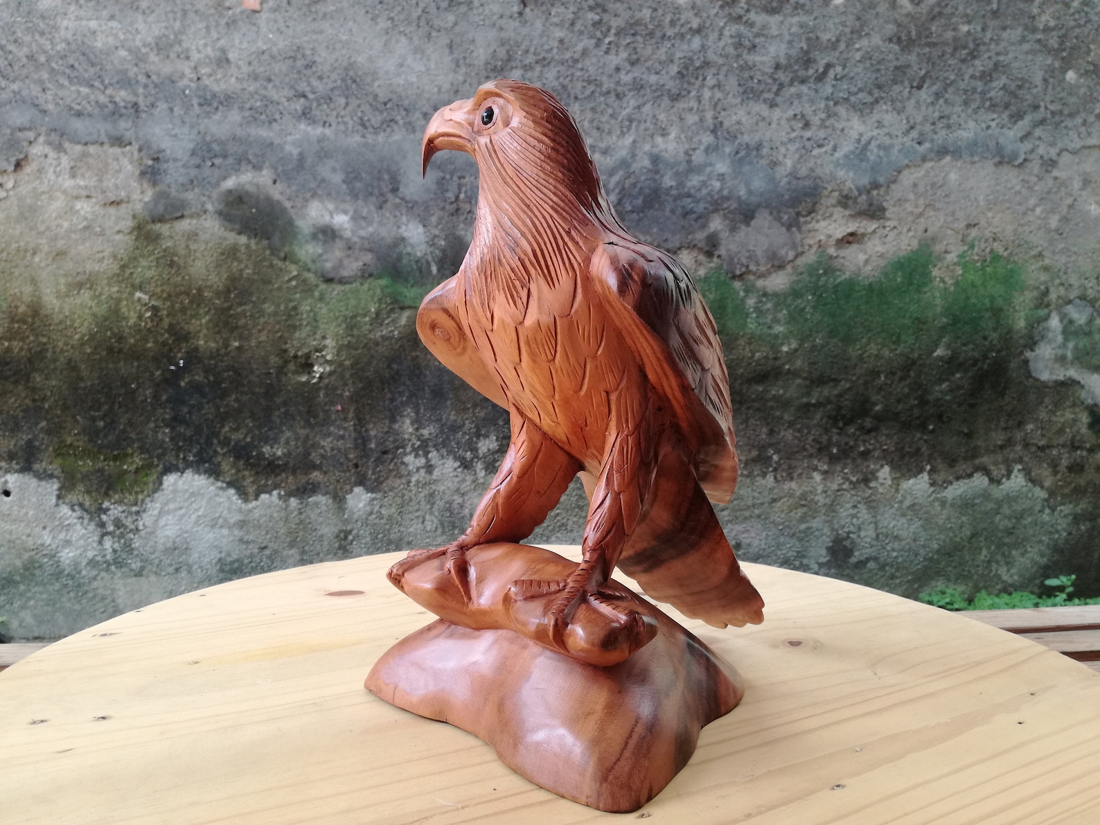 Large Wooden Eagle Sculpture Home Decor | Etsy