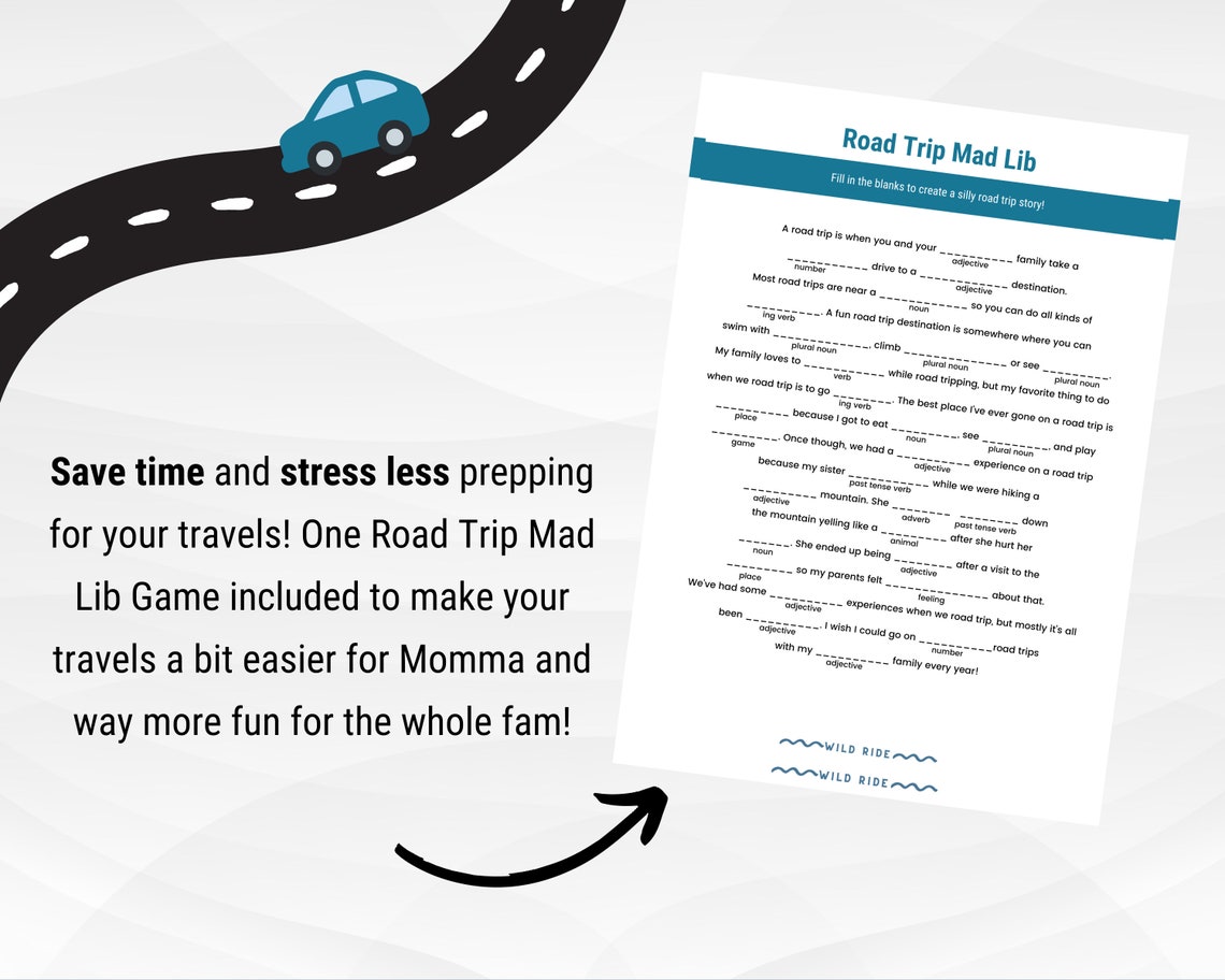 Mad Libs for Kids, Printable Road Trip Games for Kids, Road Trip ...