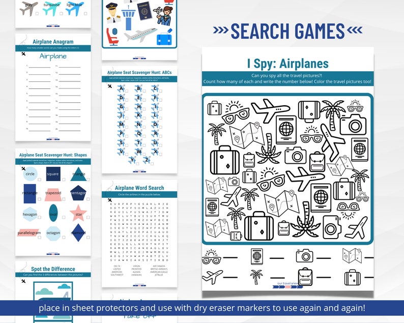 Airplane Activities Printable, Printable Travel Activities, Plane ...