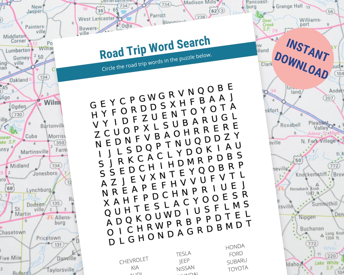 Road Trip Kids Printable, Kids Road Trip Games Printable, Car Games ...