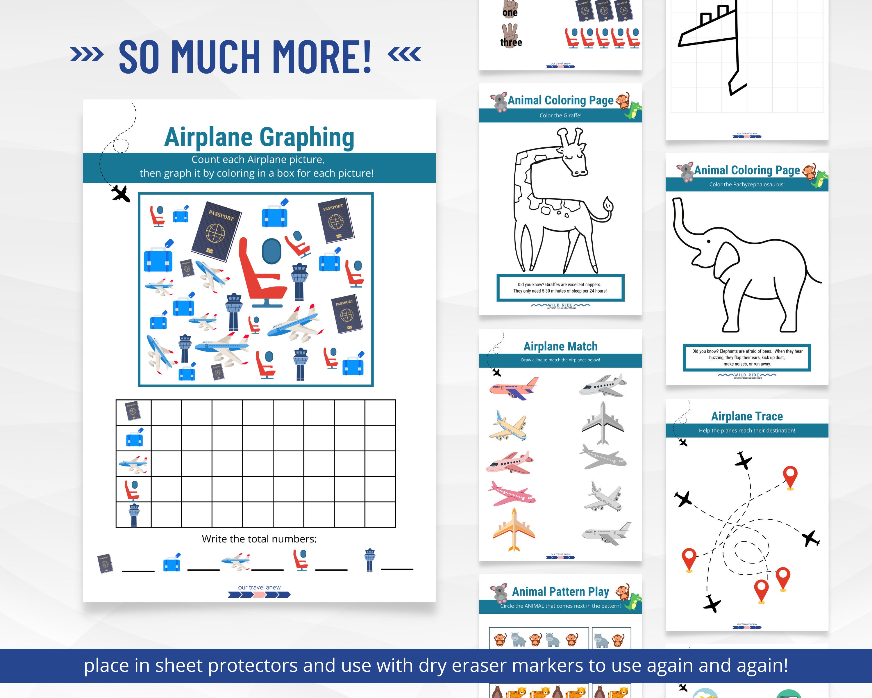 Kids Travel Activity Pack Airplane Activities Printable - Etsy