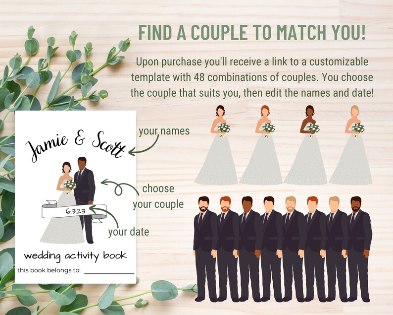 Personalized Wedding Coloring Book, Kids Table Wedding Activities ...