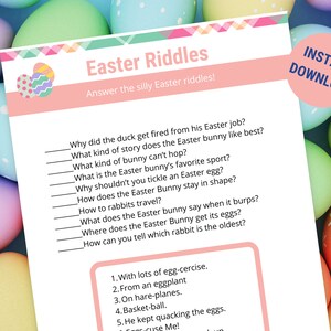 Easter Printable for Kids, Easter Riddles, Printable Easter Game ...