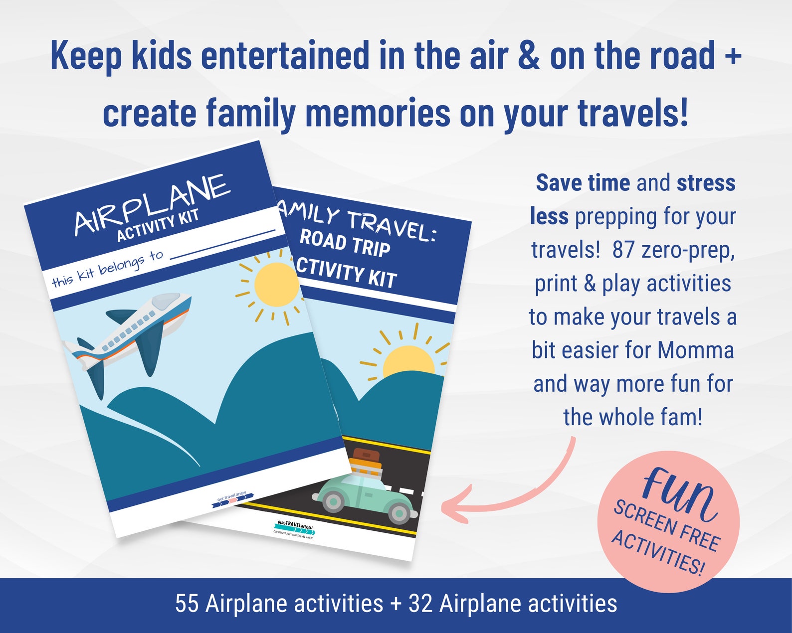 Travel Activity Books for Kids, Road Trip Printable Activities, Road ...