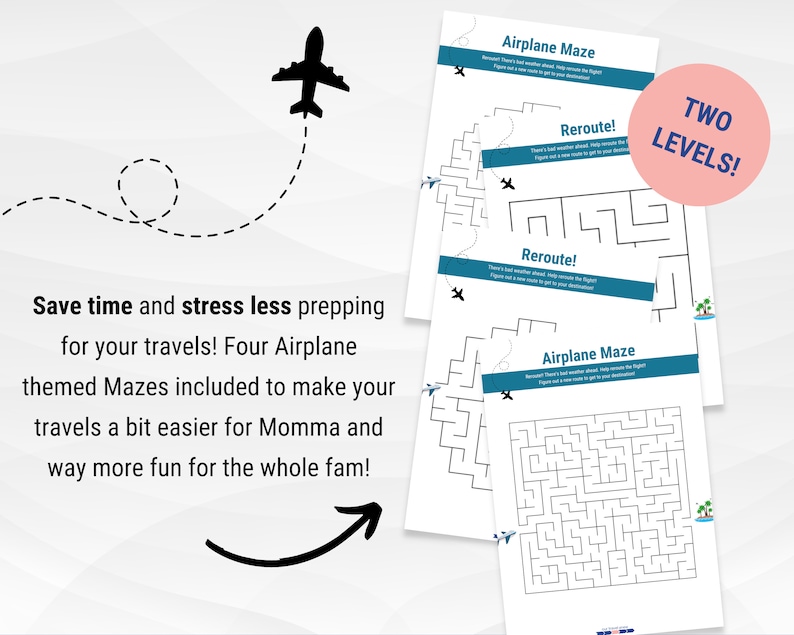 Printable Mazes for Kids, Printable Airplane Activities, Plane ...
