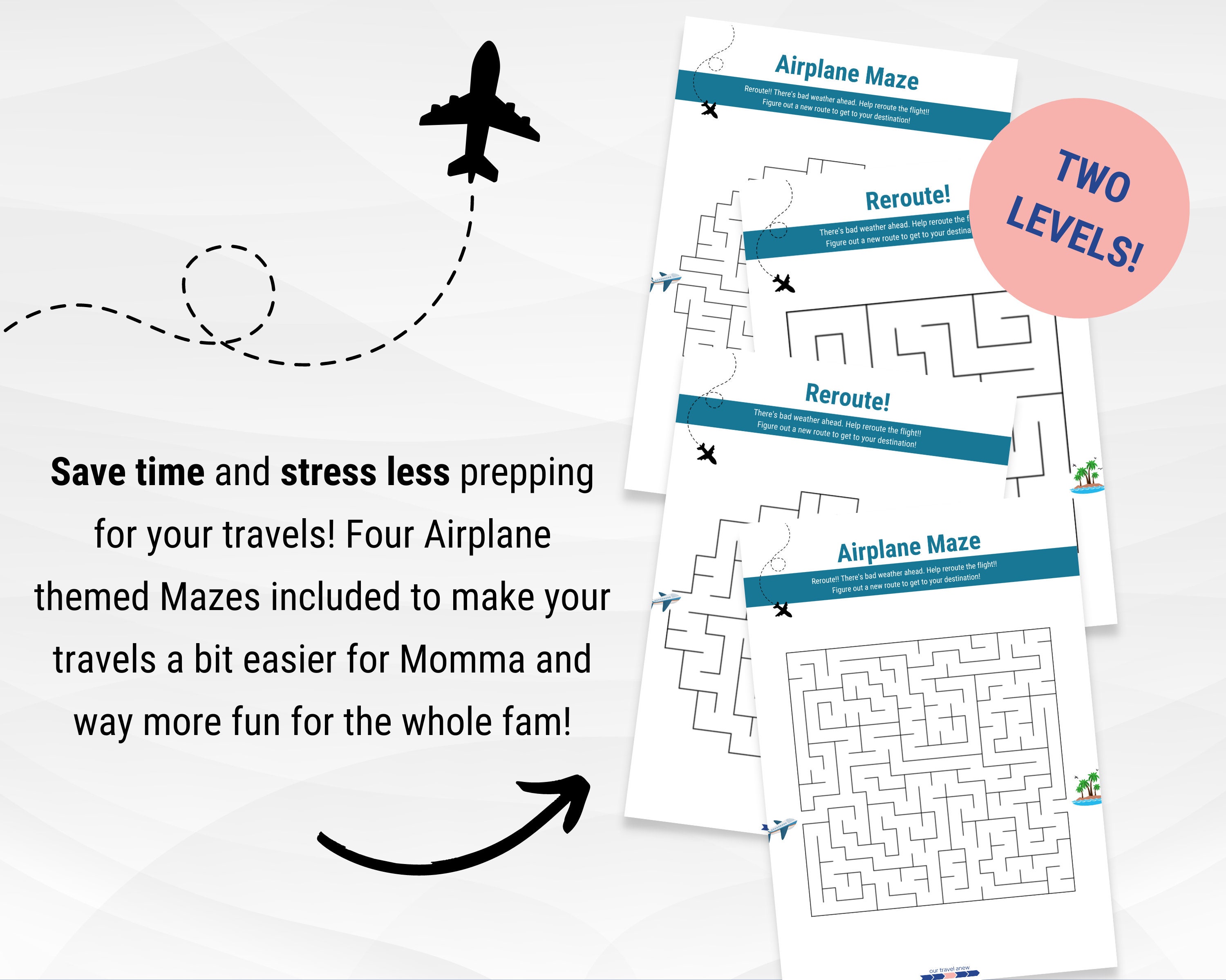 Printable Mazes for Kids, Printable Airplane Activities, Plane ...