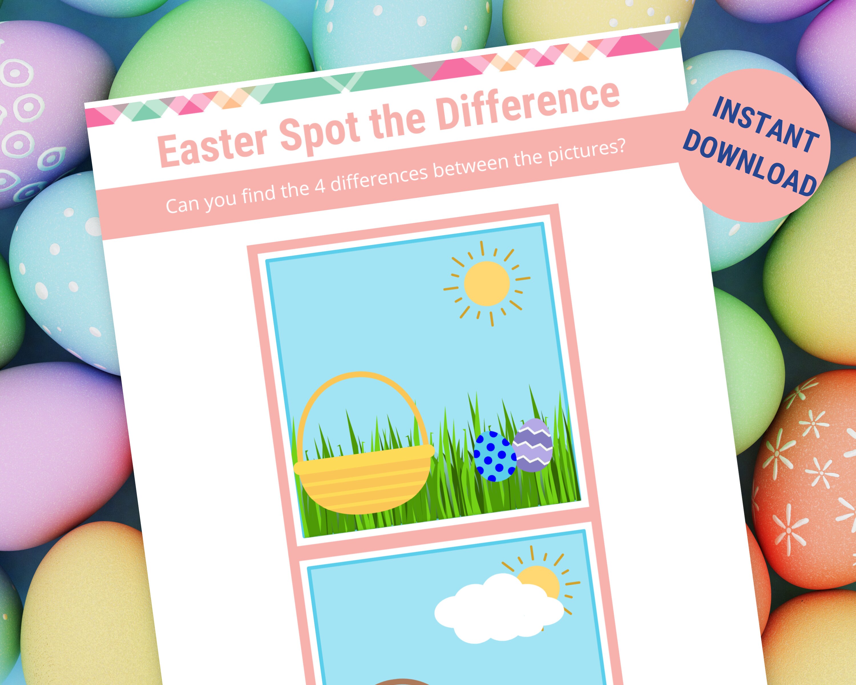 Easter Printable Activities, Spot the Difference Printable, Easter ...