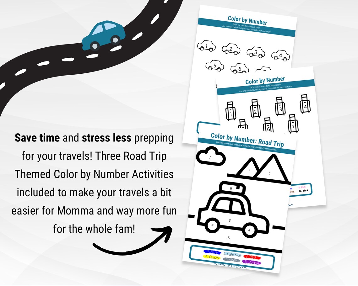 Road Trip Coloring Book, Printable Road Trip Games for Kids, Road Trip ...