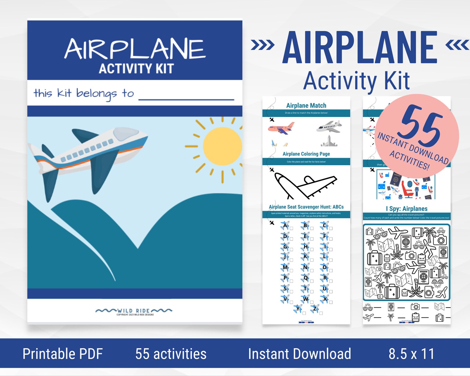 Airplane Activity Book, Airplane Games for Kids, Travel Activities for ...