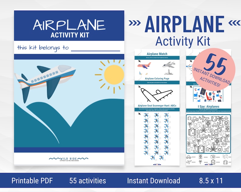 Airplane Activity Book, Airplane Games for Kids, Travel Activities for ...