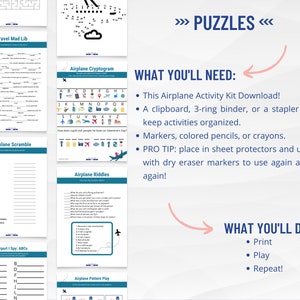 Airplane Activity Book, Airplane Games for Kids, Travel Activities for ...