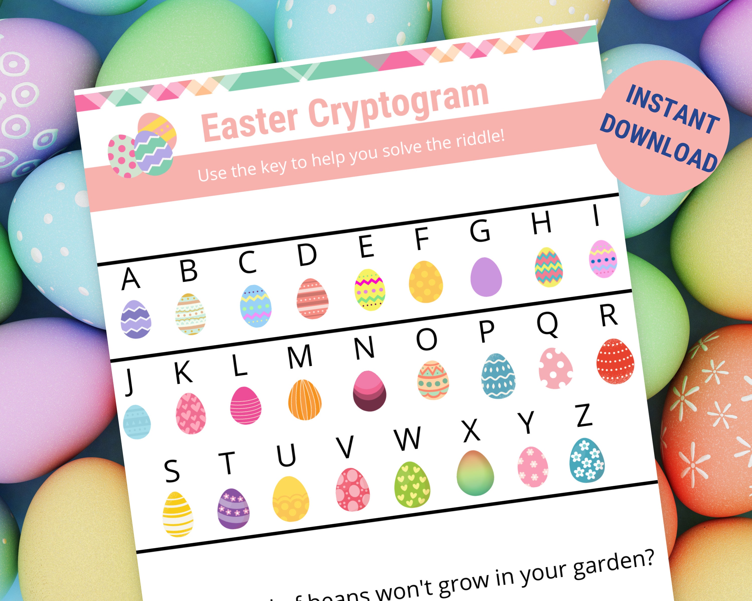 Easter Printable for Kids, Cryptogram, Printable Easter Game, Easter ...