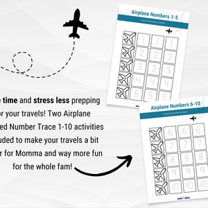 Number Tracing Printable, Printable Airplane Activities for Toddlers ...