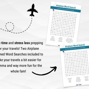 Travel Word Search, Printable Airplane Activities, Plane Activities for ...