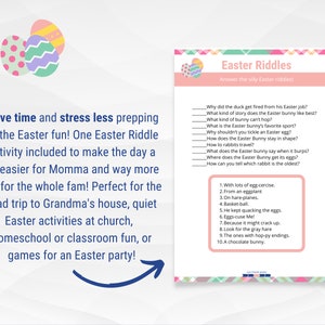 Easter Printable for Kids, Easter Riddles, Printable Easter Game ...