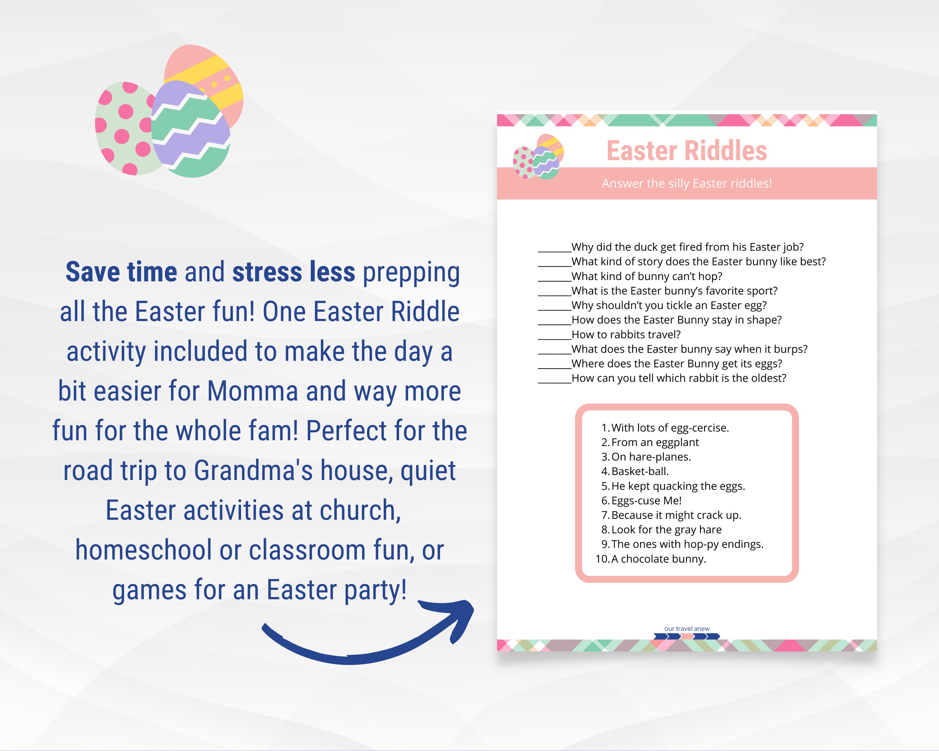 Easter Printable for Kids, Easter Riddles, Printable Easter Game ...